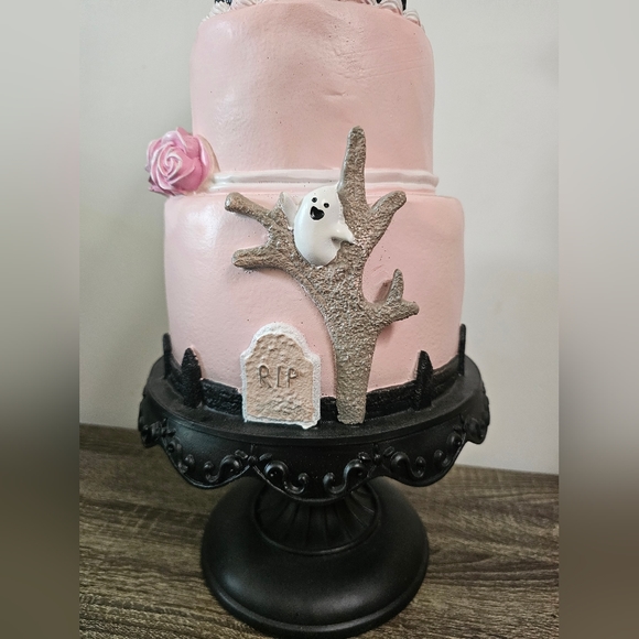Holiday | New Pink Halloween Tiered Cake Decor With Ghost And House ...